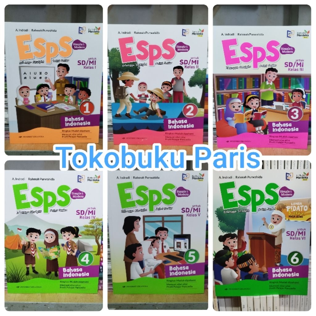 Jual ORI Buku ESPS Bahasa Indonesia sd mi edisi REVISI kelas 1 2 3 4 5 6 Kurikulum Merdeka ...