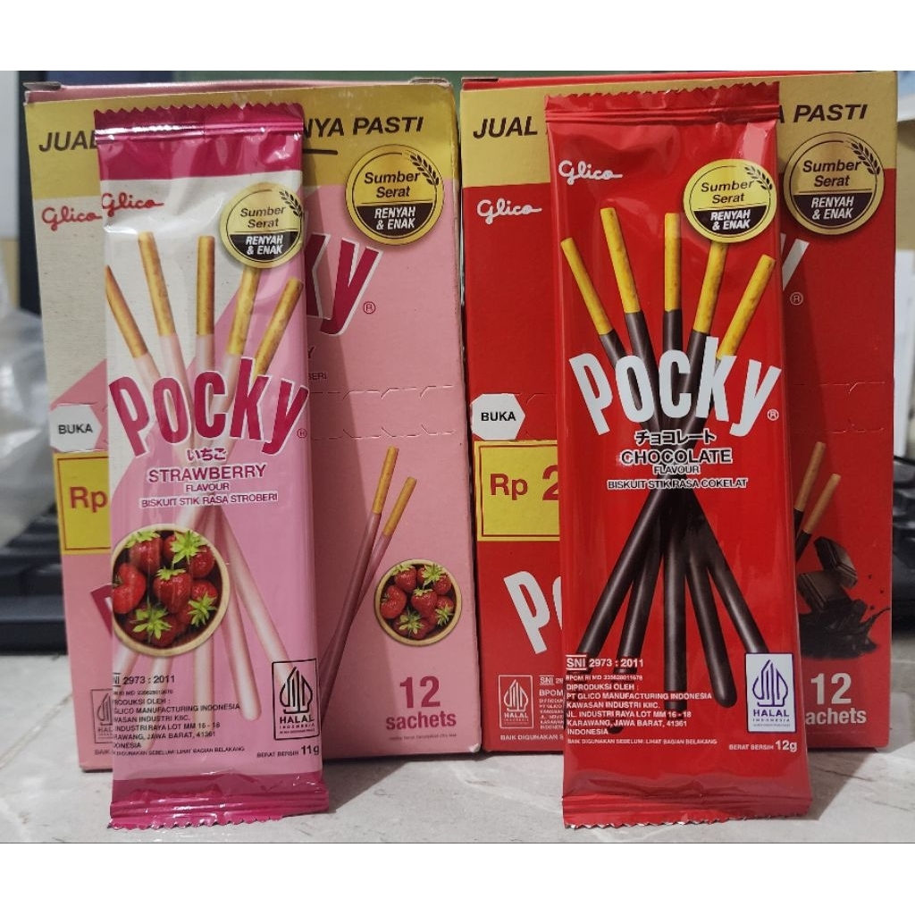 Jual GLICO POCKY STICK SACHET 1 Box Isi 12 Pcs x 12 gram Snack Biskuit ...