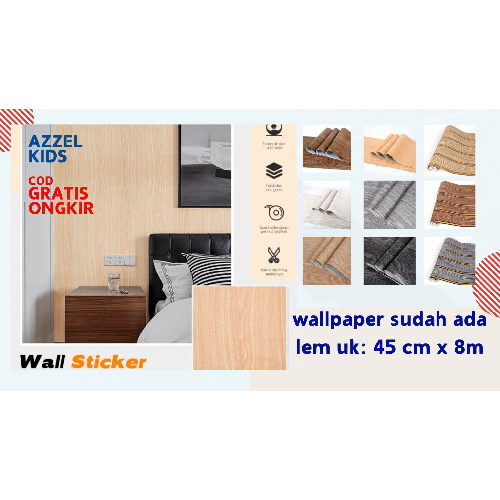 Jual Wallpaper Kayu Stiker Kayu Stiker Dinding Kayu Walpaper Kayu Wall ...