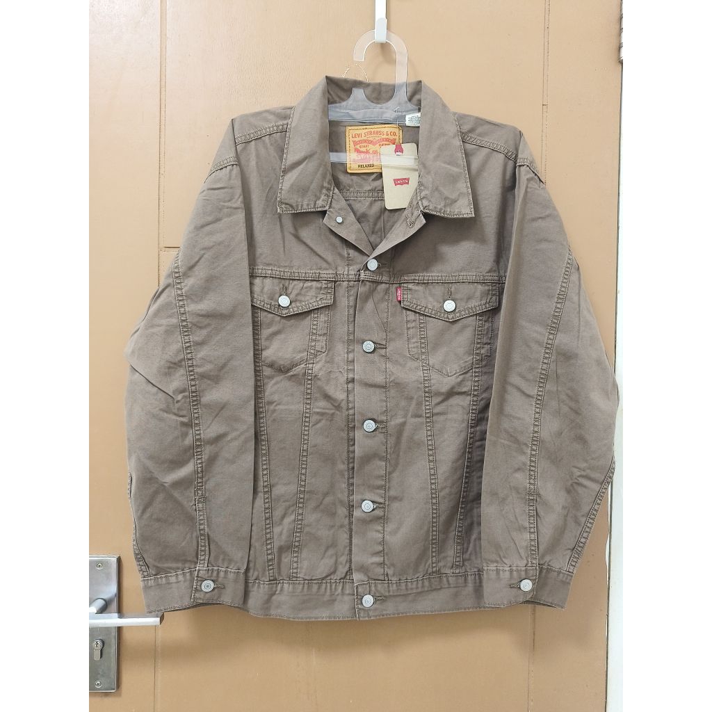 Jual Jaket Trucker Levis Relaxed Green Original L fit XL | Shopee Indonesia