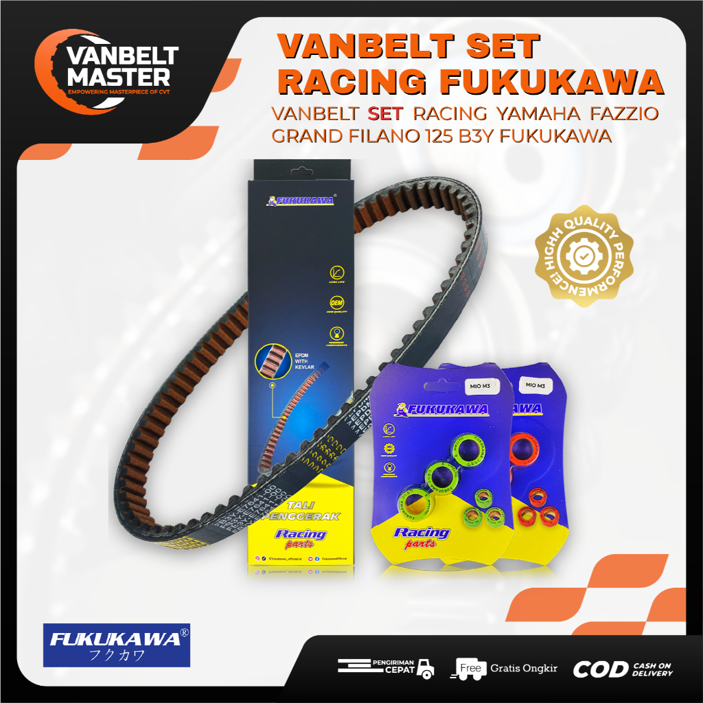 Jual Fukukawa Paket Roller Vanbelt V belt Fanbelt Fazzio Grand Filano ...