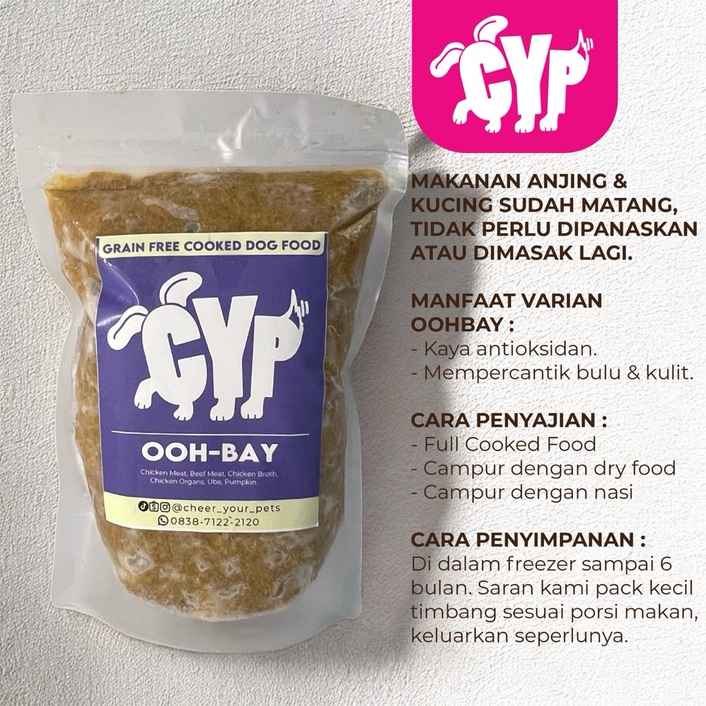 Jual 500g Oohbay - CYP / CHEER YOUR PETS - Grain Free Cooked Food for ...