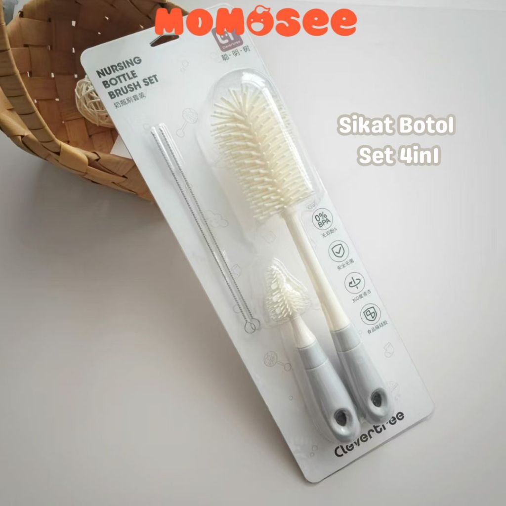 Jual Momosee Set Sikat Botol Dot Selang Bayi 4in1 Pembersih Botol Susu ...