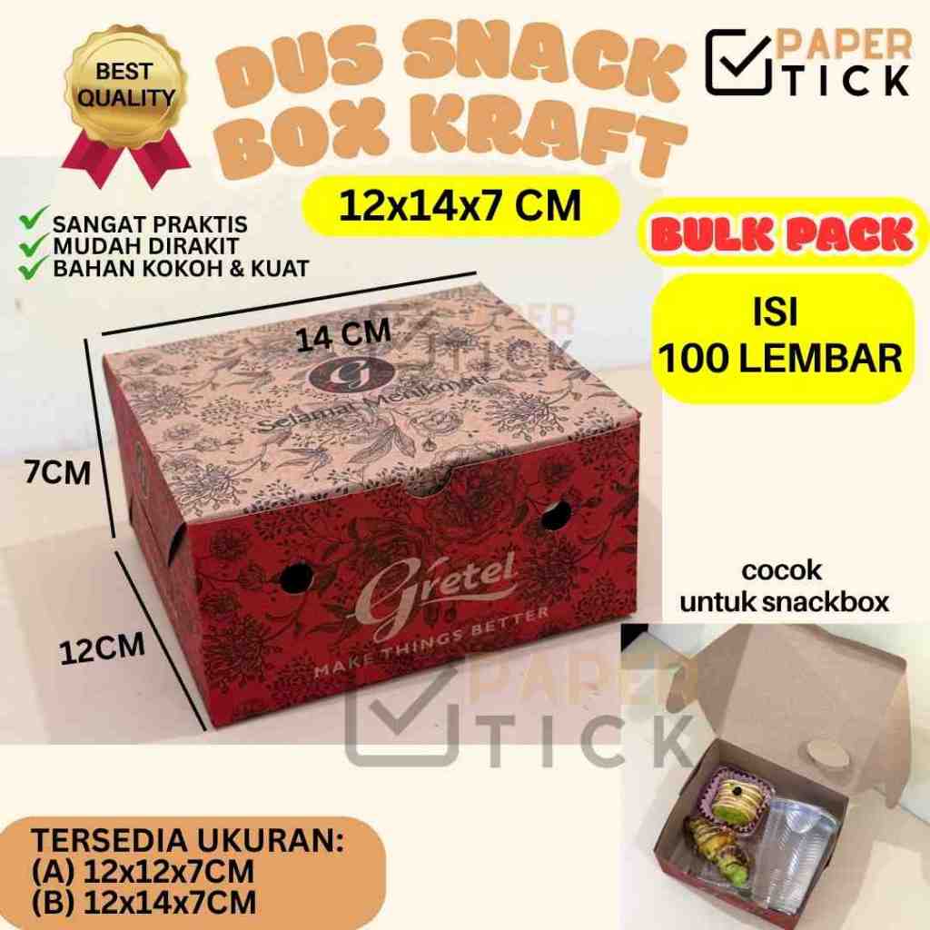 Jual BULK PACK (ISI 100 PCS) Dus Nasi / Dus Snack 12x12cm / 12x14cm Box ...