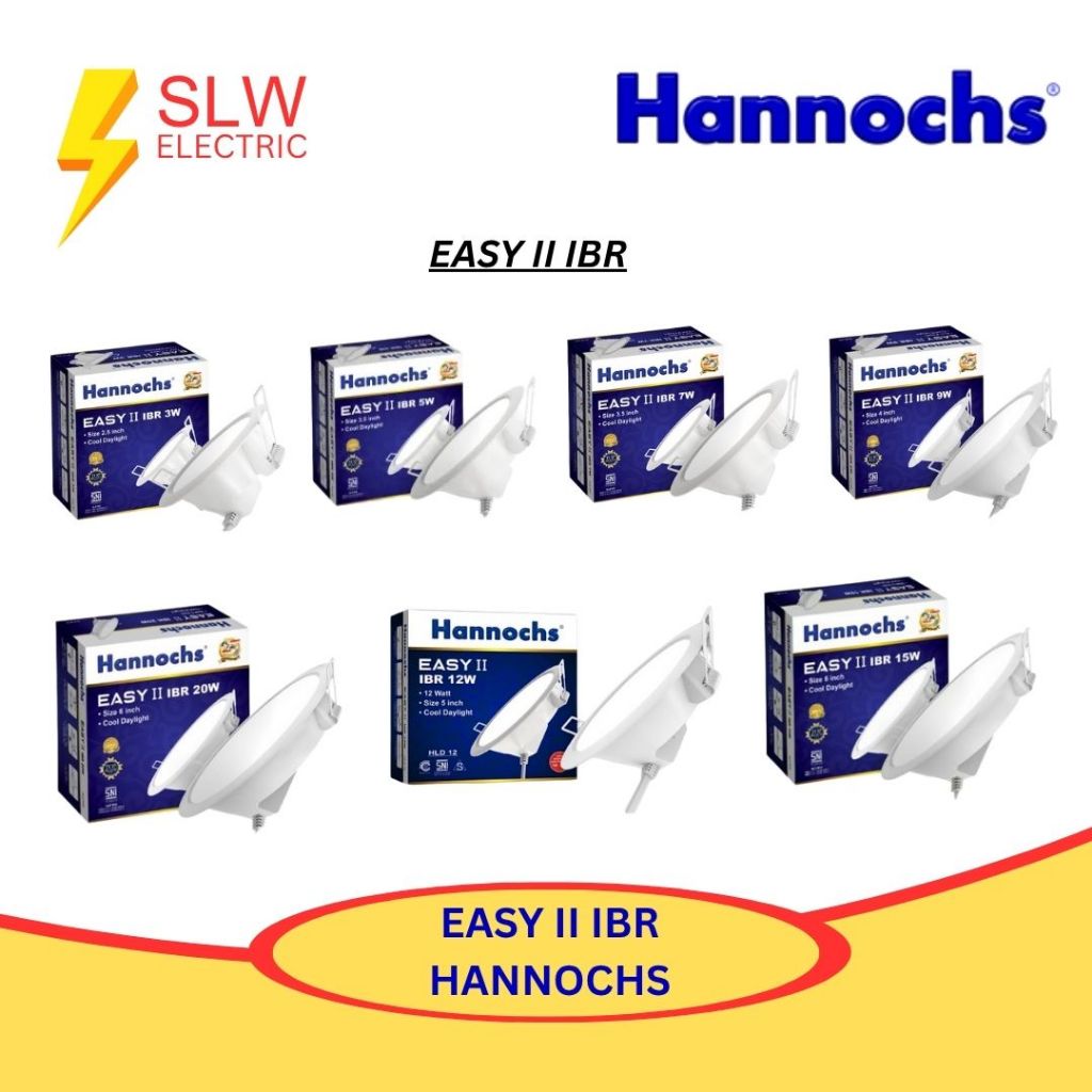 Jual HANNOCHS DOWNLIGHT LED EASY II IBR 3W 5W 7W 9W 12W 15W 20W WATT – CAHAYA PUTIH – CAHAYA ...
