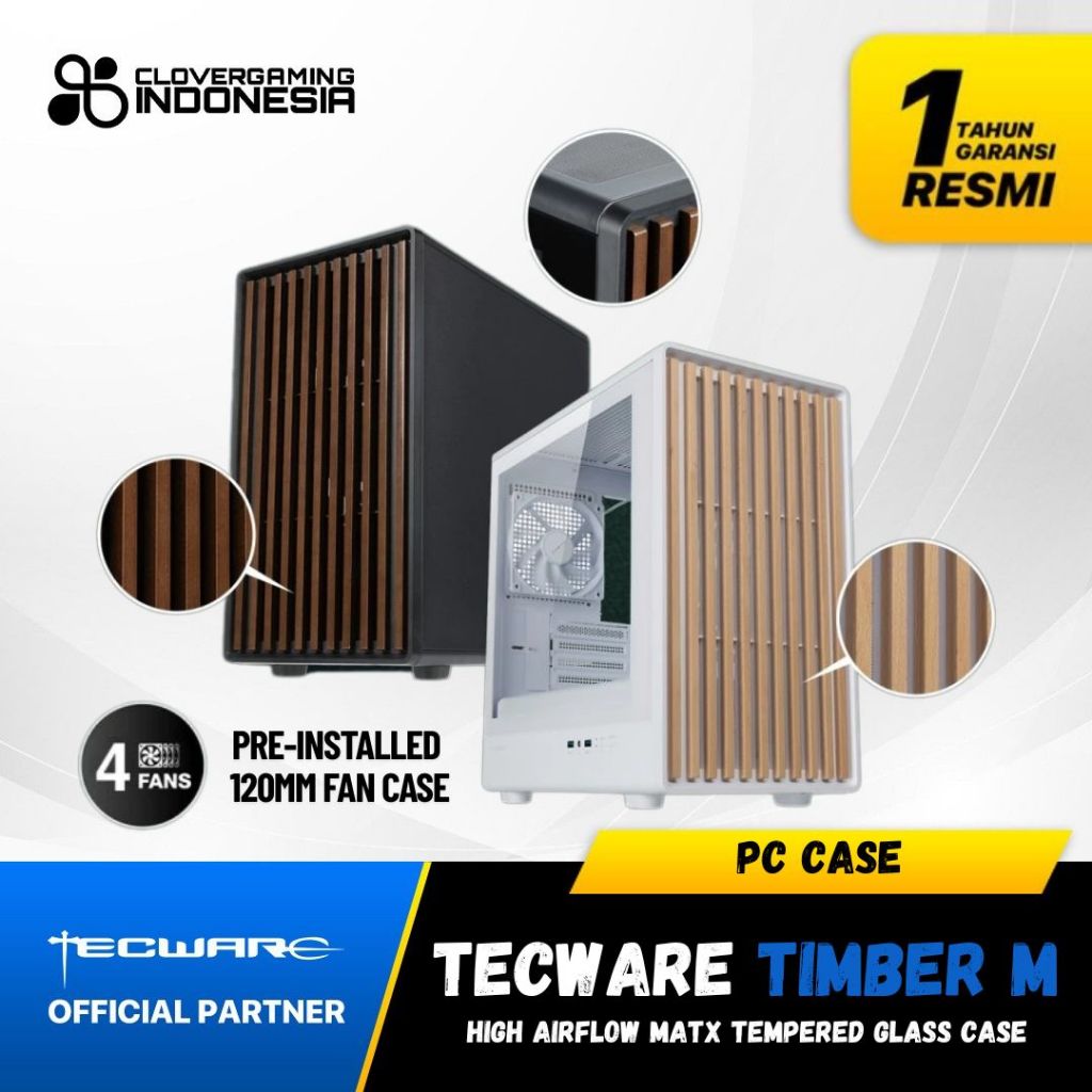 Jual Tecware Timber M TG mATX Casing Airflow Tempered Gaming Case PC ...