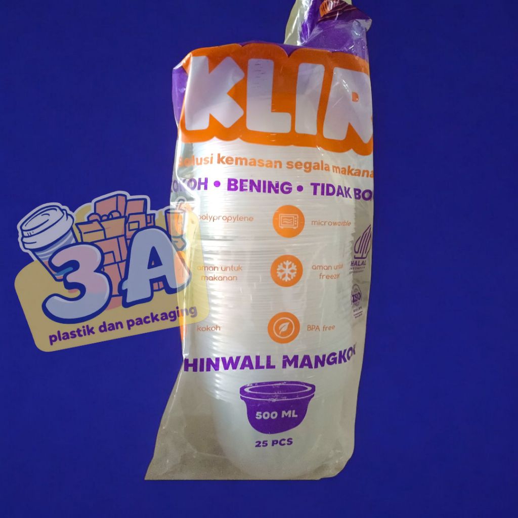 Jual Thinwall Bowl 500 Ml merk Klir /Mangkok Salad Buah (25pcs ...