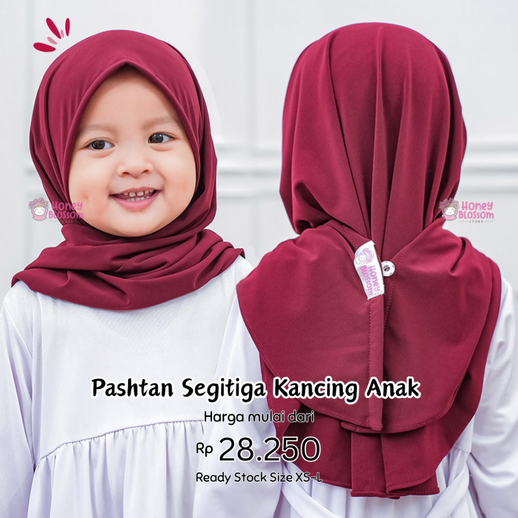 Jual Honey Blossom - Pastan Anak Kancing Belakang / Hijab Anak Pashmina ...