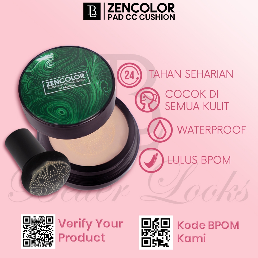 Jual ZENCOLOR BPOM BB CREAM foundation Water Beauty and Pad CC Cushion | Shopee Indonesia