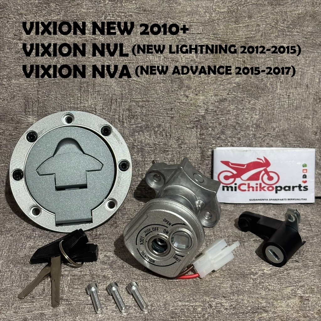 Jual Kunci Kontak Assy Depan Belakang Komplit 1PA Vixion New 2010 NVL ...