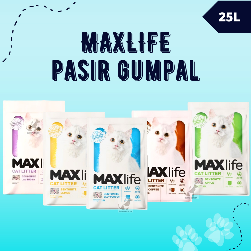 Jual PASIR KUCING GUMPAL MAXLIFE MAX LIFE 25L 25 L 25 LITER 25LITER ...