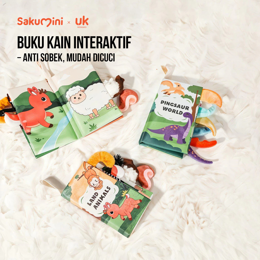 Jual Sakumini Soft Busy Book Cloth Buku Kain Bantal Bayi Karakter ...