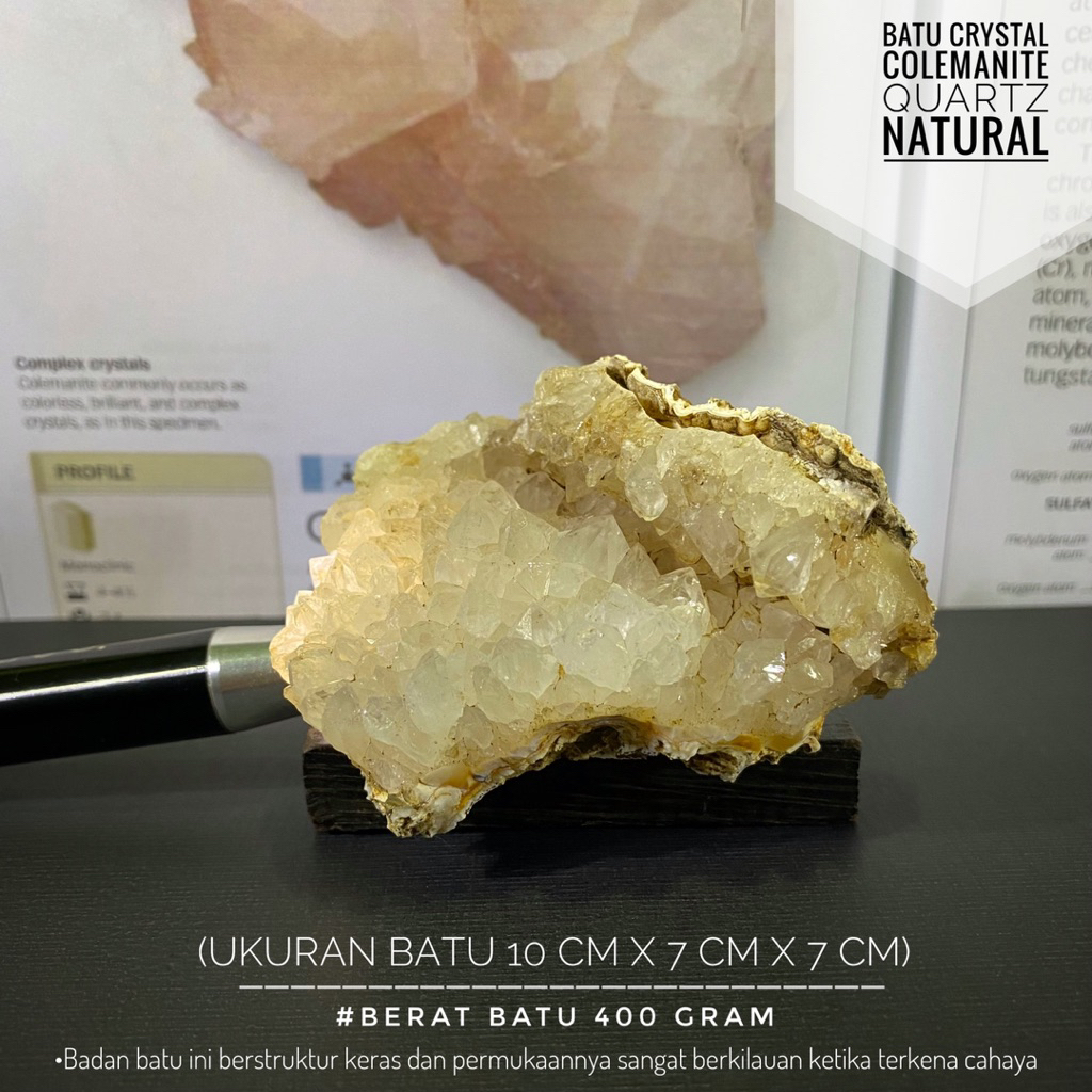 Jual Batu Crystal Colemanite Quartz L7 atau Bongkahan Kristal ...