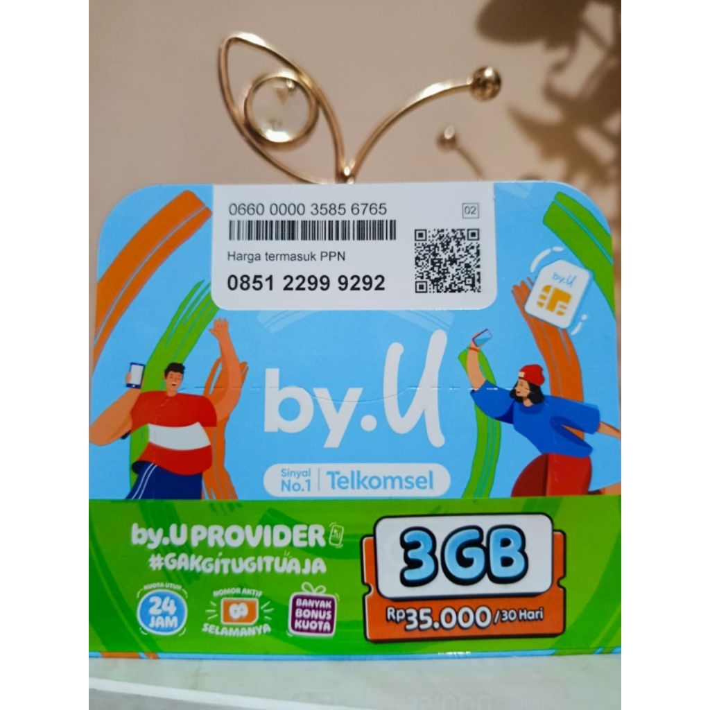 Jual NOMOR CANTIK Kartu Perdana ByU 3 gb AABB ABAB | Shopee Indonesia