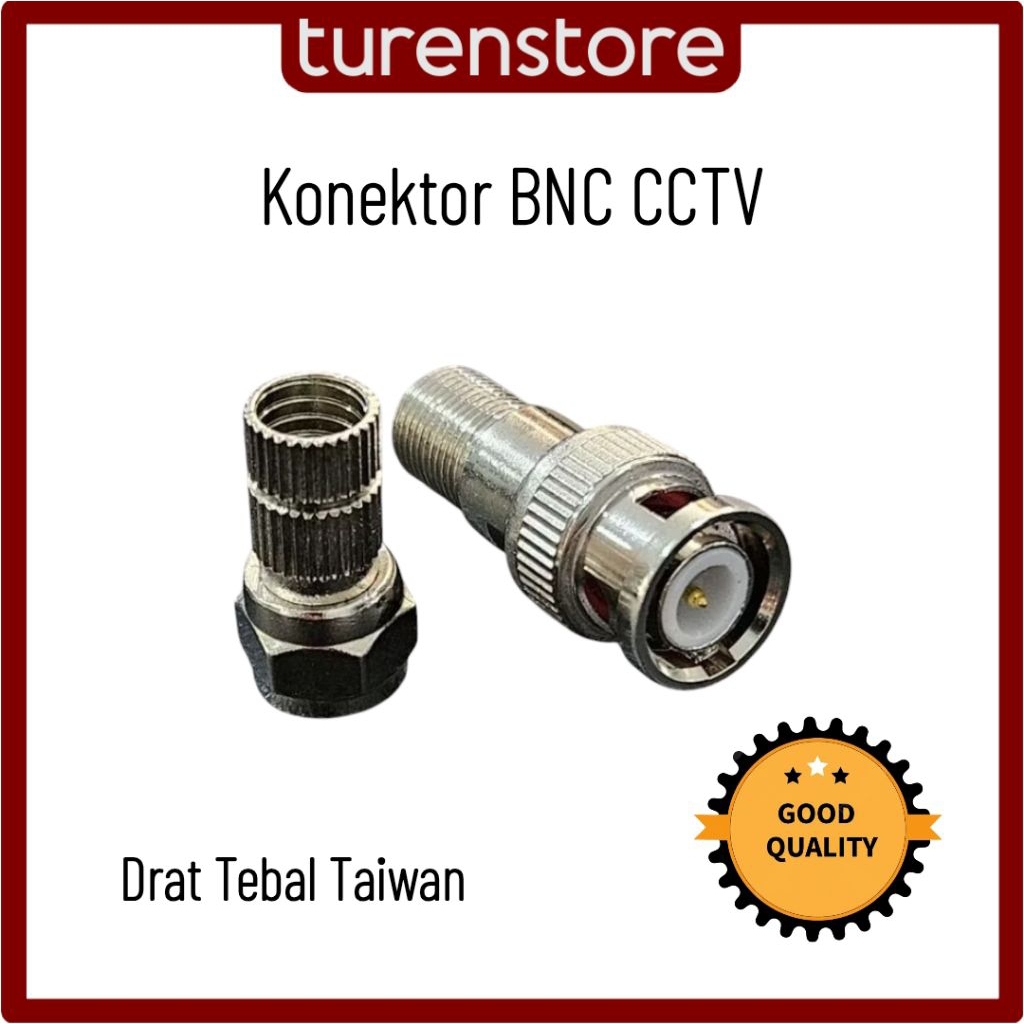 Jual Konektor BNC CCTV Drat Tebal Taiwan untuk kabel Coaxial RG59 RG6 ...