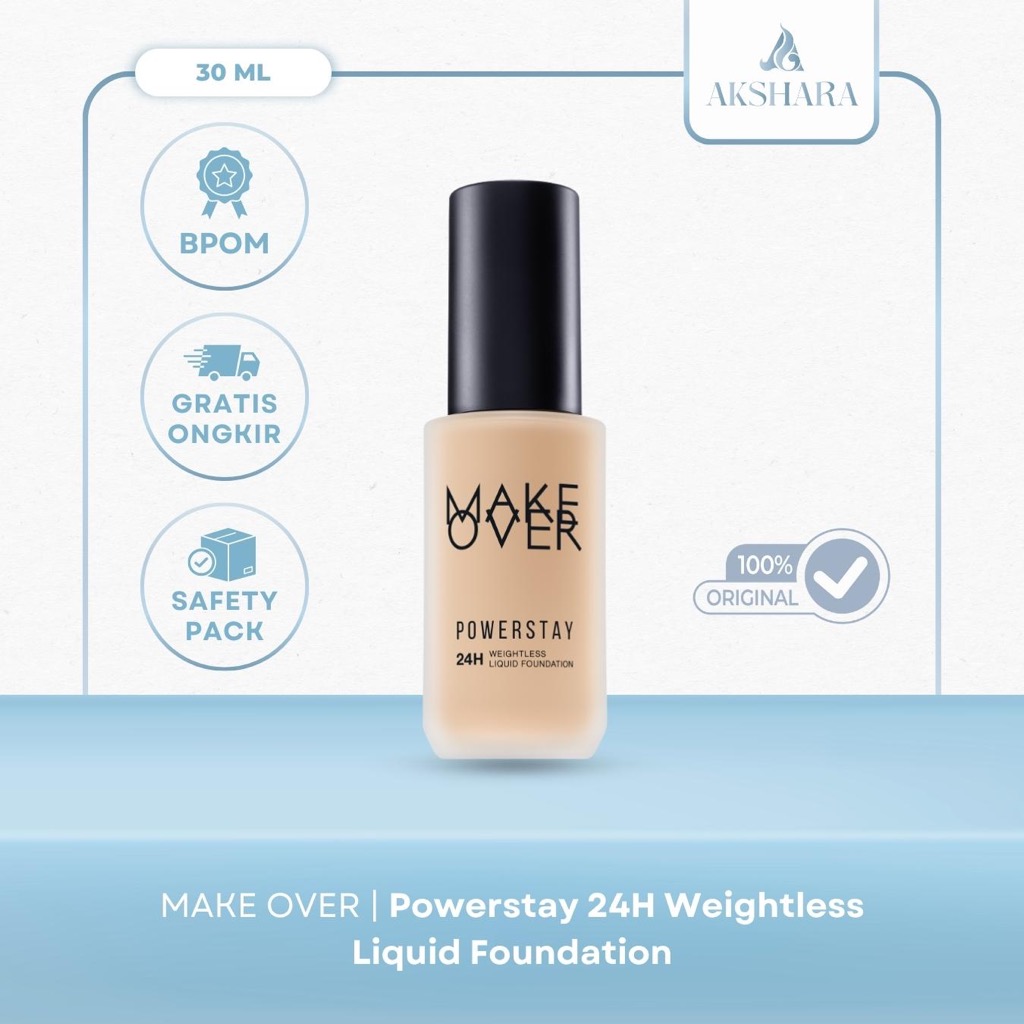 Jual MAKE OVER POWERSTAY 24H Weightless Liquid Foundation - High ...