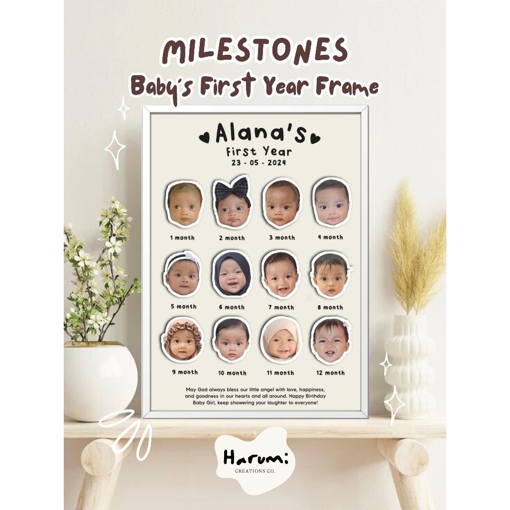 Jual Baby Milestones Frame | First Year Frame | Milestone Frame ...
