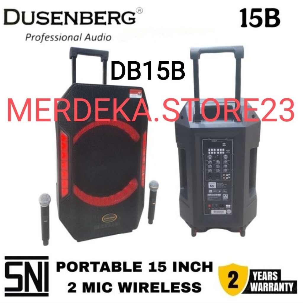 Jual Speaker Portable 15 Inch DUSENBERG DB15B / DUSEN BERG DB-15B Speaker Profesional TWS ...