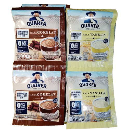 Jual QUAKER OAT 3IN1 RENCENG 10 PCS 28 GR MINUMAN SEREAL OAT COKLAT ...