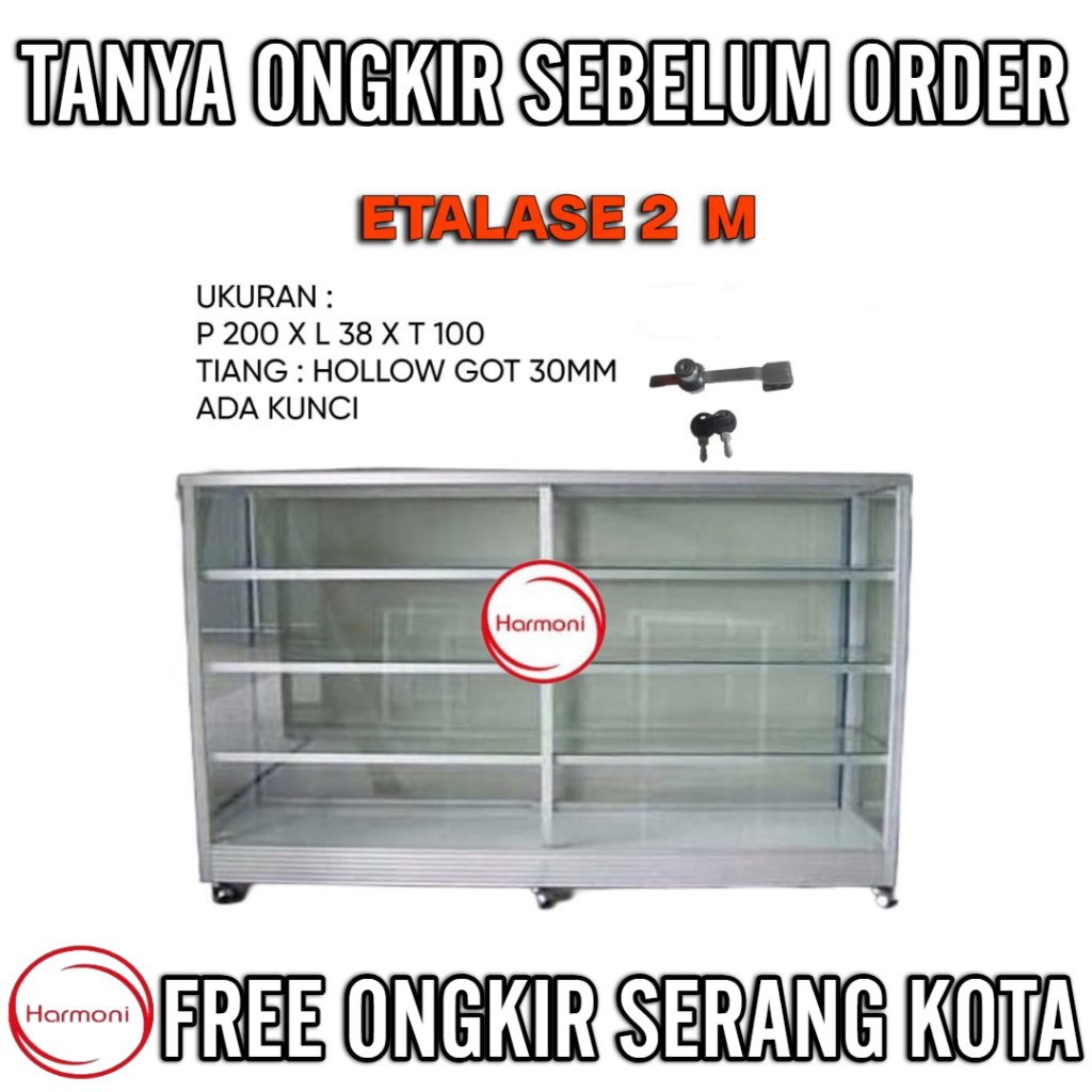 Jual ETALASE FULL KACA 2 METER KUNCI ETALASE KACA 2 METER KUNCI ETALASE ...