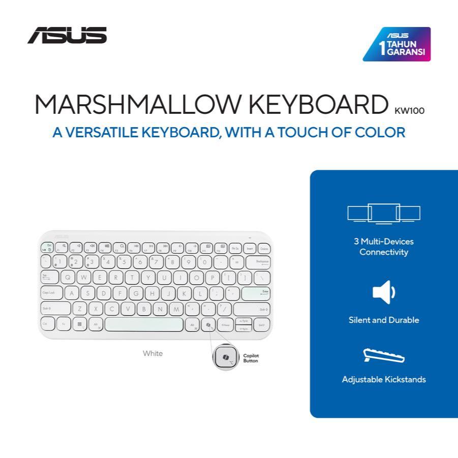 Jual ASUS Marshmallow Keyboard KW100 - Iridescent White | Shopee Indonesia