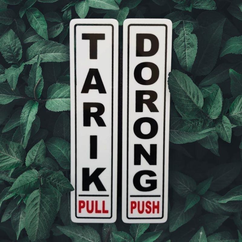 Jual Acrylic Sign Board Plat Tulisan TARIK & DORONG (harga sepasang ...