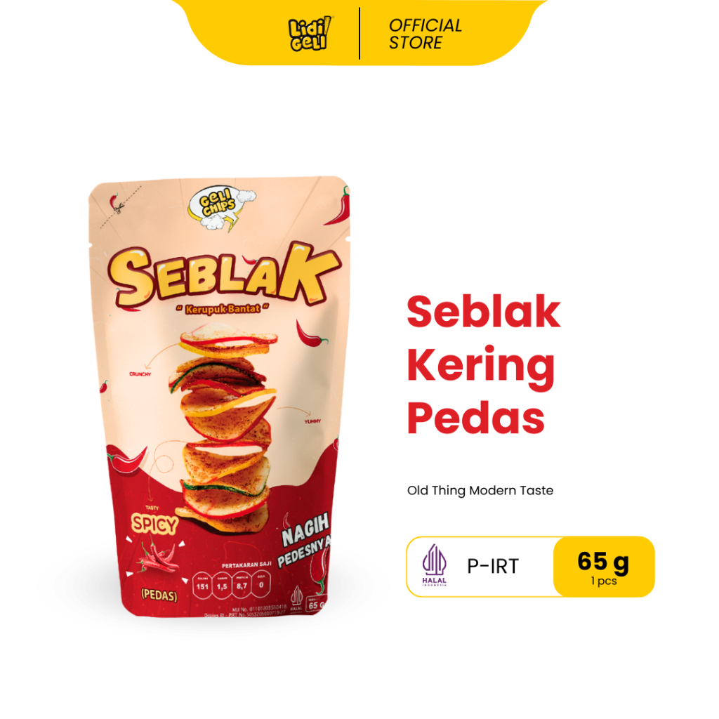 Jual Geli Chips Seblak Kering Pedas Gurih Daun Jeruk 65gr | Shopee ...