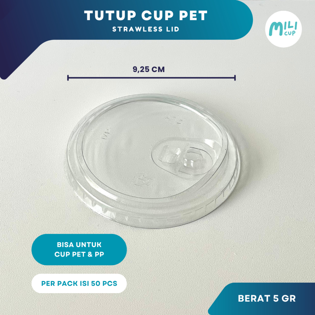 Jual Tutup Cup / Lid Gelas Plastik PET – Isi 50 PCS | Shopee Indonesia