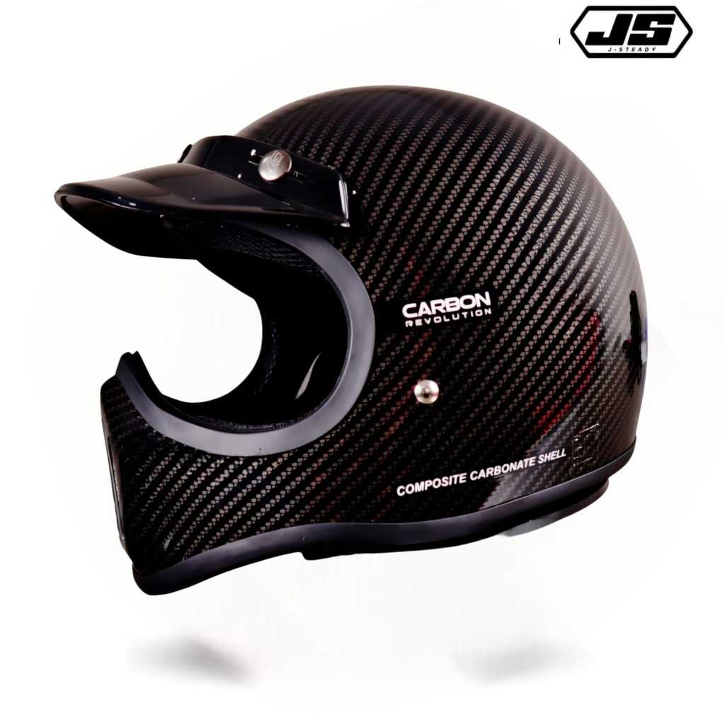 Jual Helm Full Face JS CAKIL CARBON Gloss/Helm Keren/Helm Original/Helm ...