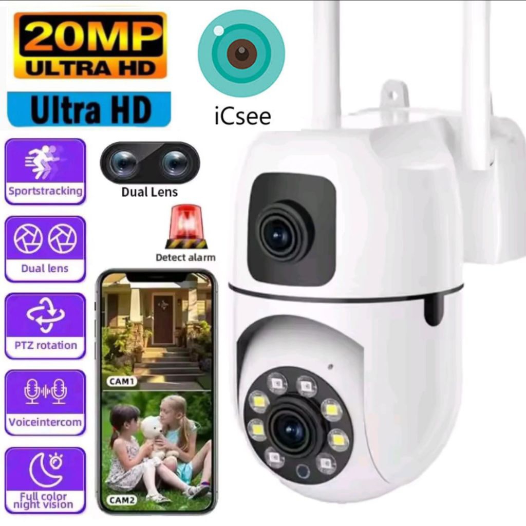 Jual App ICSEE CCTV IP PTZ OUTDOOR DUAL LENSA FULL HD 360° ROTATION ...