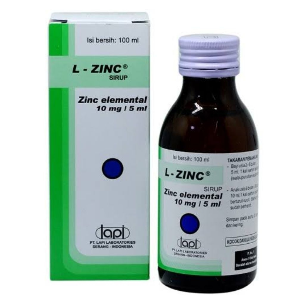 Jual (1 botol) L-zinc Syrup 100ml sirup zinc untuk diare dan memperbaiki pencernaan dan nafsu ...