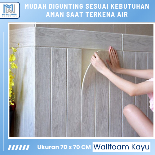 Jual WallFoam Foam Dinding Motif Kayu Wall Foam Motif Kayu 70x77 Wall ...