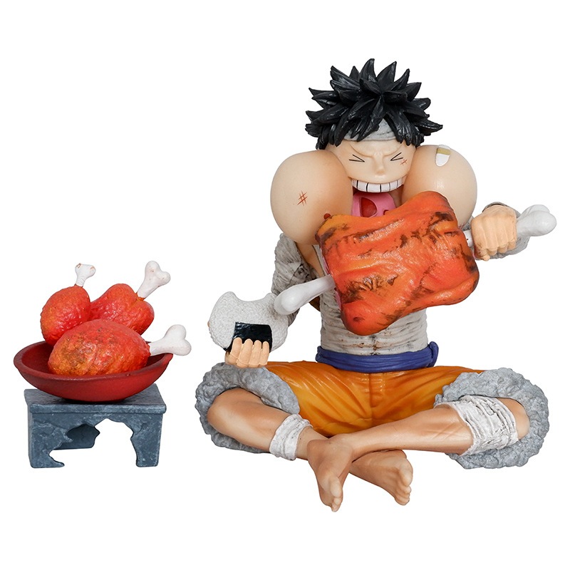 Jual Action Figure One Piece Luffy Eat Meat By Wings Studio | Shopee ...