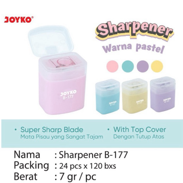 Jual ( 1 pcs ) Rautan B-177 / Kerukan Pencil warna Pastel / Sharpener ...