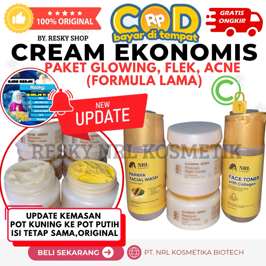 Jual CREAM NRL KOSMETIK VARIANT GLOW, FLEK, ACNE SERIES (FORMULA LAMA ...