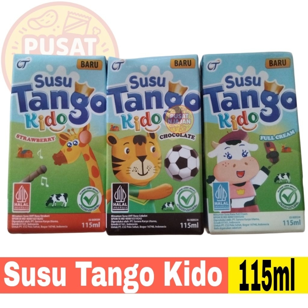 Jual Susu UHT Tango Kido 115ml Rasa Cokelat / Strawberry / Vanilla ...