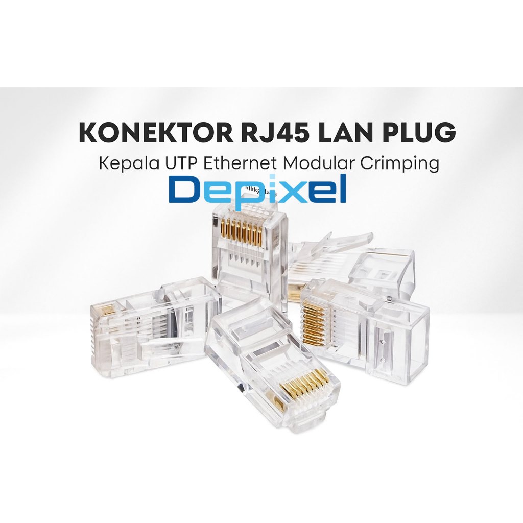 Jual Konektor RJ45 LAN Plug – Kepala UTP Ethernet Modular Crimping ...