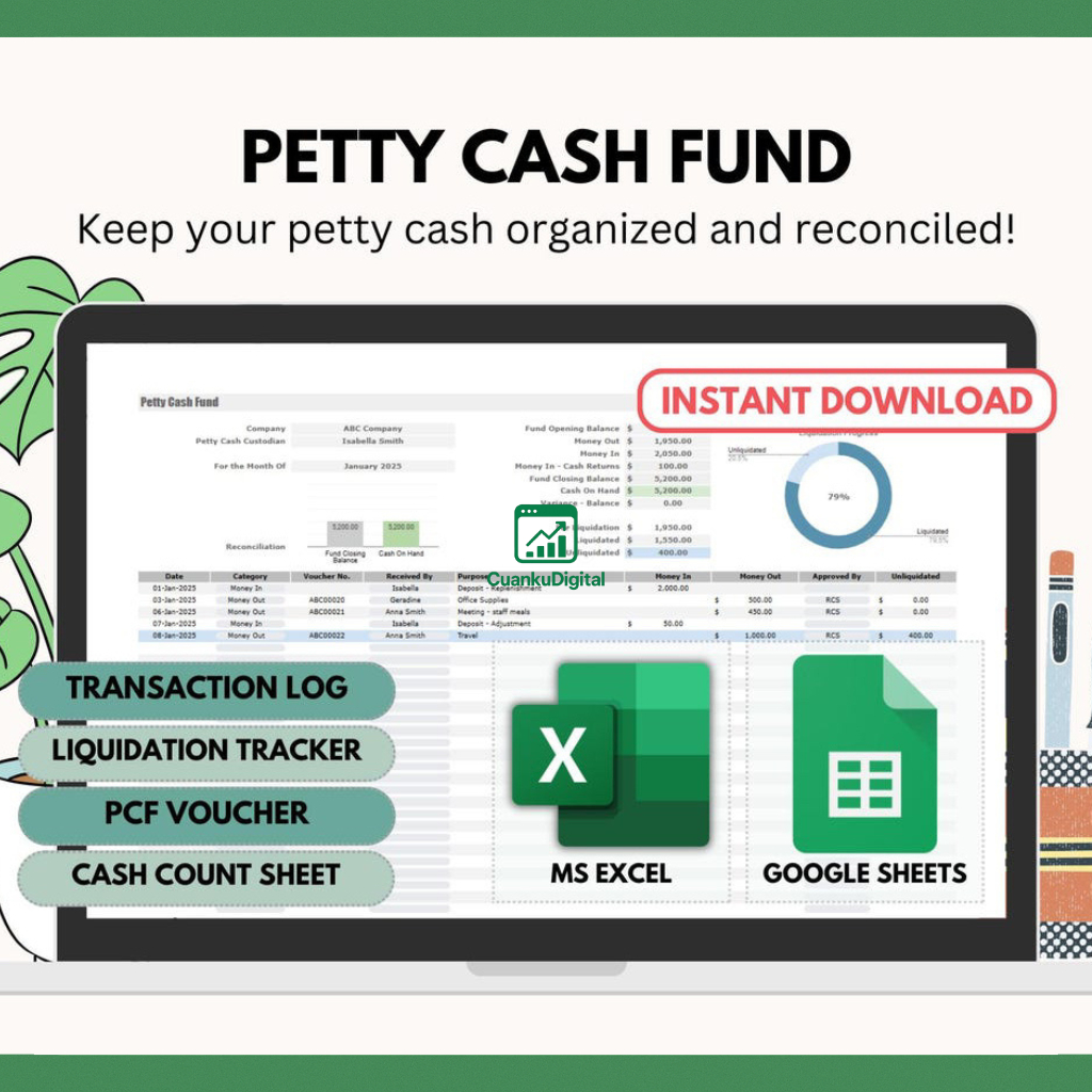Jual Template Kas Kecil Excel - Catat Pengeluaran & Pertanggungjawaban ...