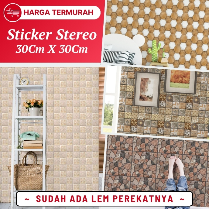 Jual Wallpaper Sticker Stereo Dinding Kamar Mandi Waterproof Motif Bata ...