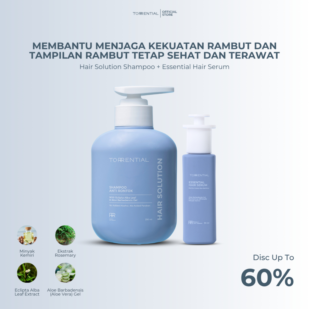 Jual [BUNDLING] Torrential New Hair Solution Shampoo + New Essential ...