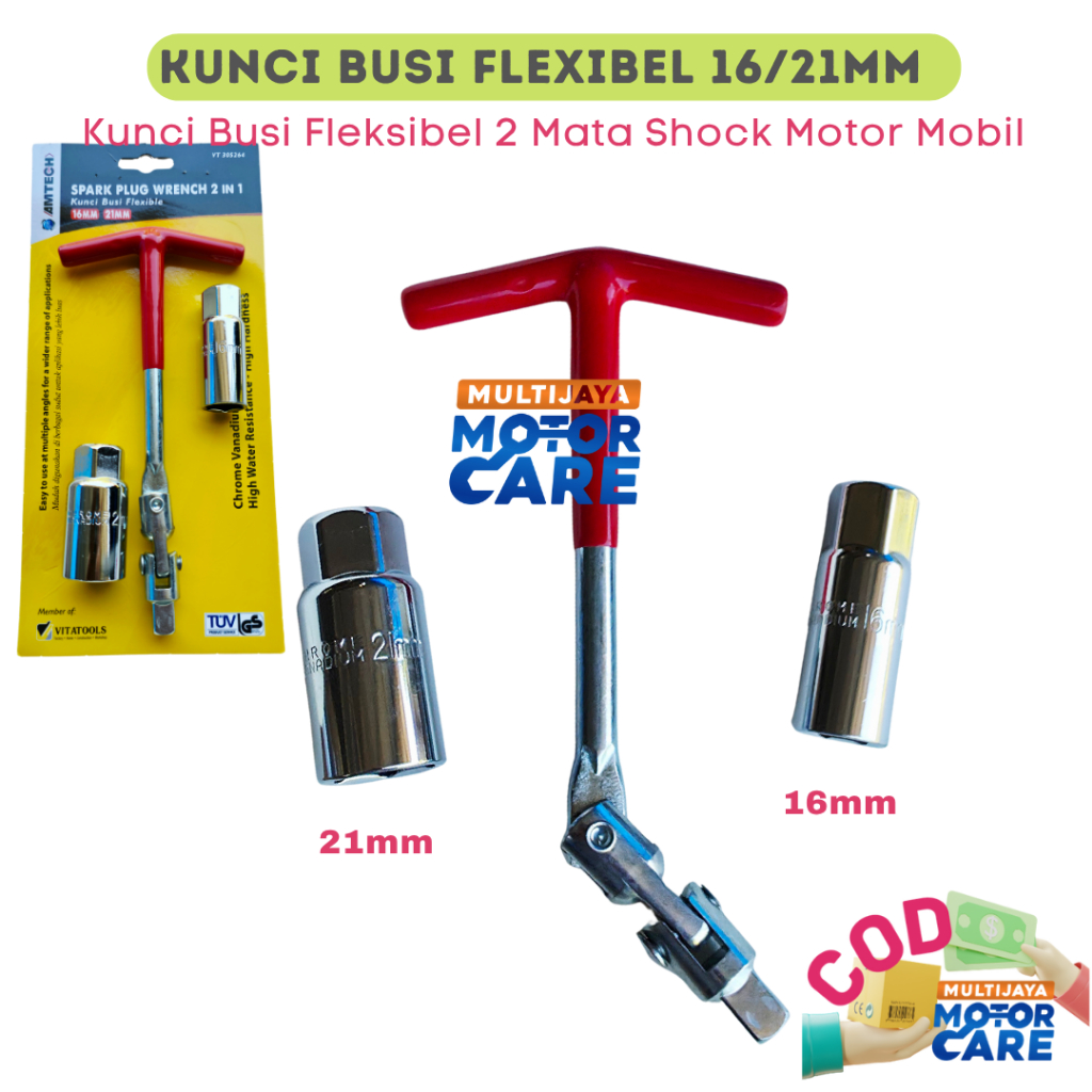 Jual Spark Plug Wrench Kunci Busi Flexible Set 16mm & 21mm Lengkap ...