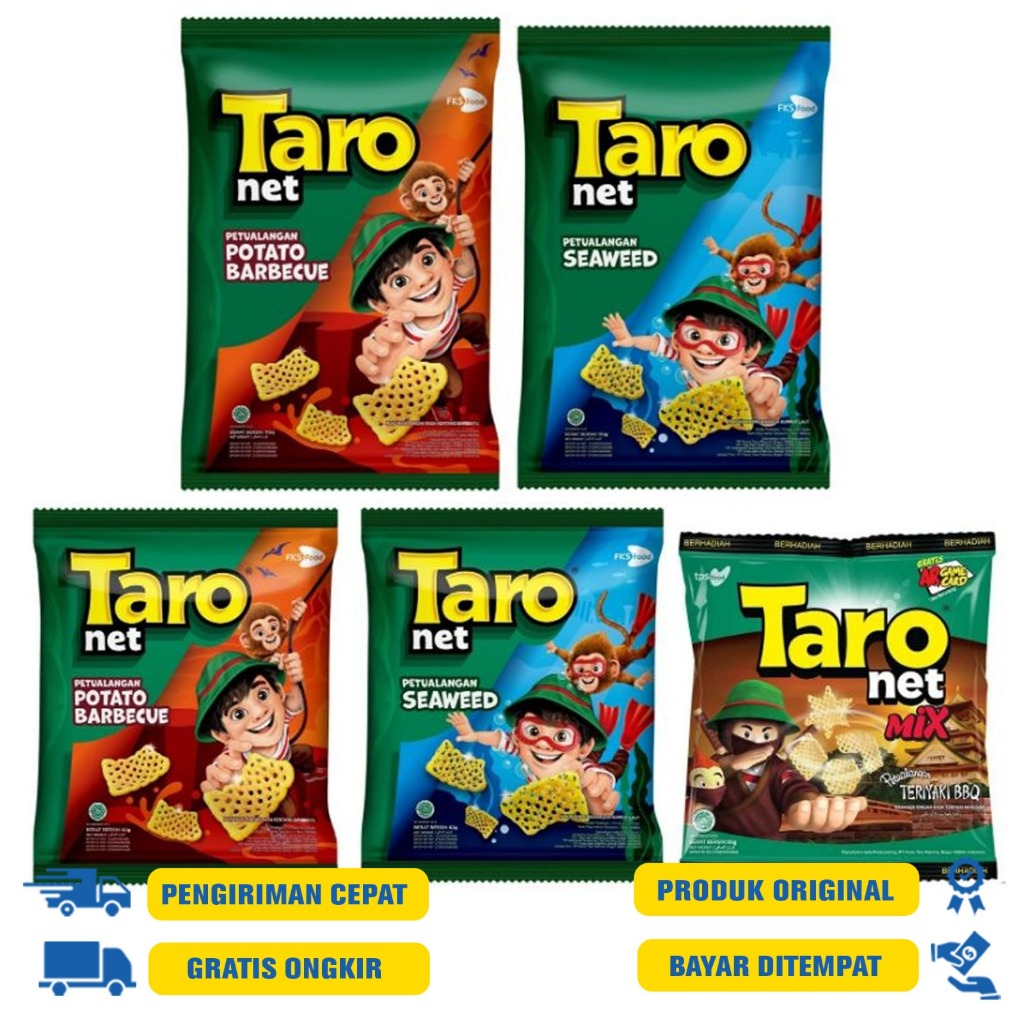 Jual Taro Chiki Net - Potato Barbeque 62 GR |Seaweed 65 GR | Potato ...