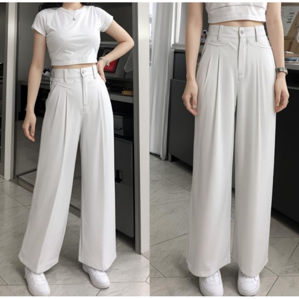 Jual ORO PANTS-Celana Highwaist Pants / Kulot Straight Cut Pants Wanita ...