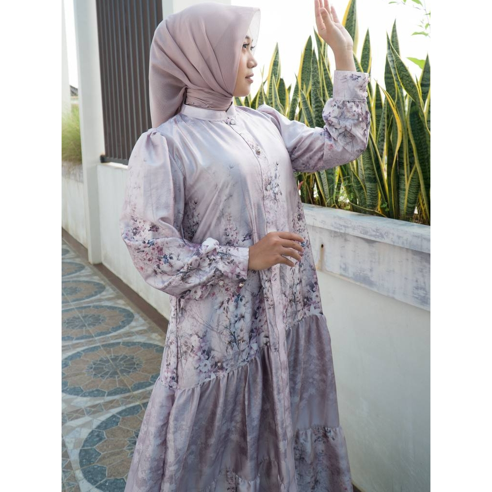 Jual Gamis Bunga Motif Etnik Silk Greesa Dress By MUZMA | Shopee Indonesia