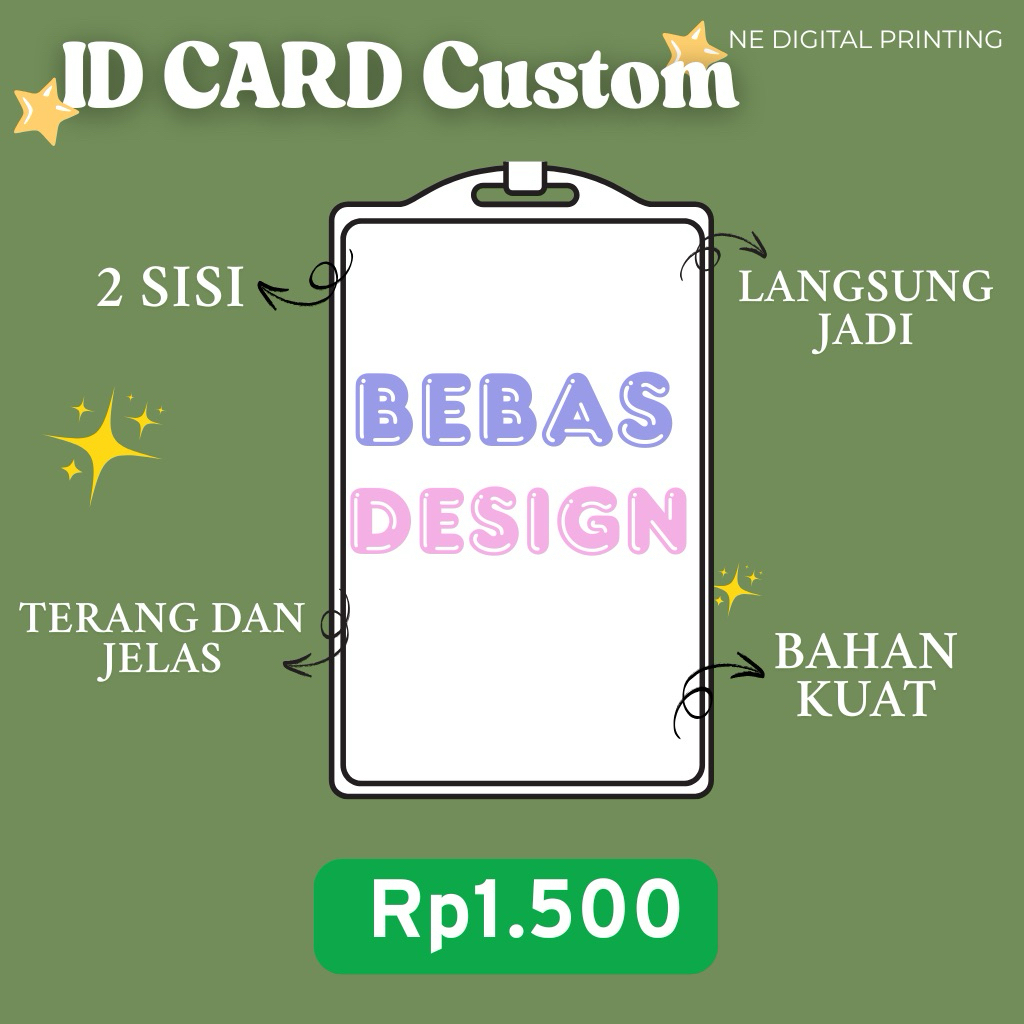 Jual ID CARD / CETAK ID CARD / ID CARD BEBAS DESIGN | Shopee Indonesia