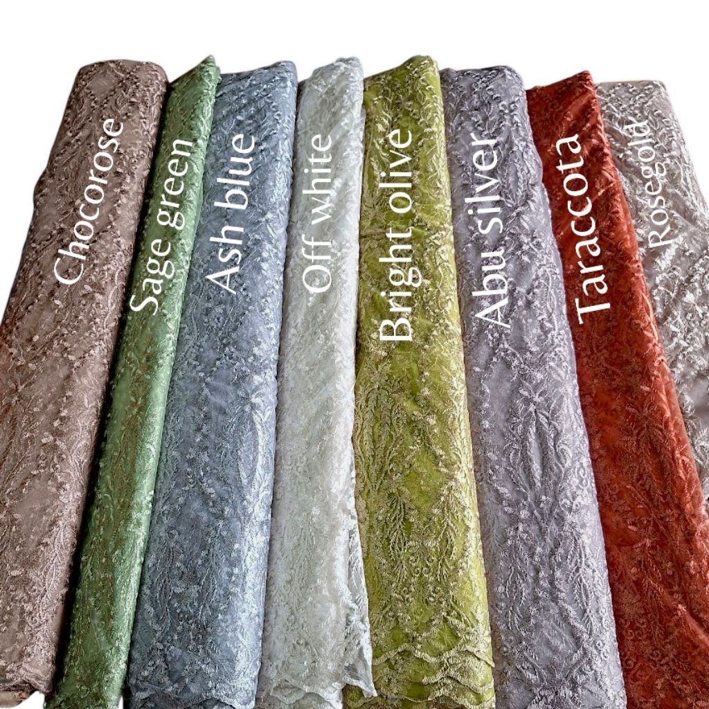 Jual 1/2 Meter Kain Tile Fabric Rambat Bunga Bahan kebaya Tule Prancis ...