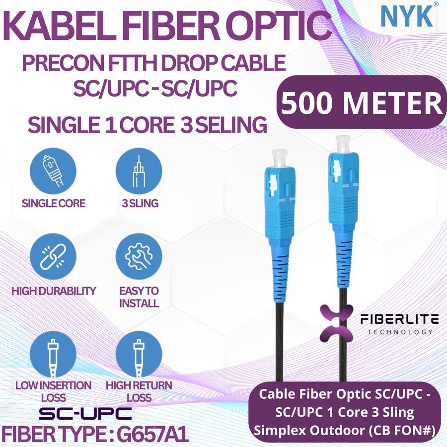 Jual Kabel Fiber Optik SC UPC Precon 300M ATAU 500M Drop Core 1 Core 3 Seling Fiber Optic 0,9mm ...