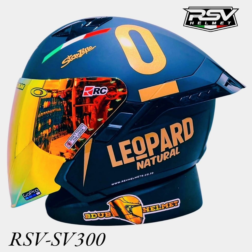 Jual HELM RSV SV300 SOLID BLACK DOF GANTANG LEOPARD | Shopee Indonesia