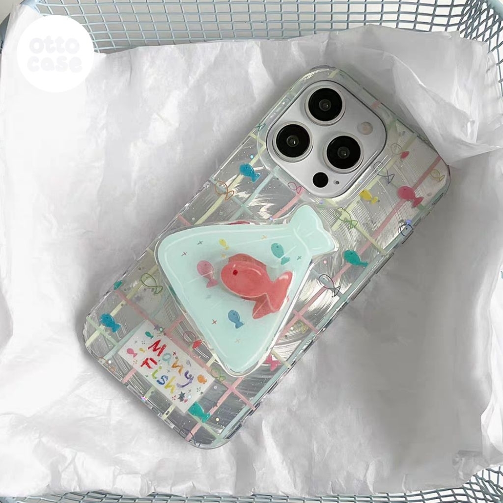 Jual case iphone 16 15 promax 14 13 promax pro with fish pop socket ...