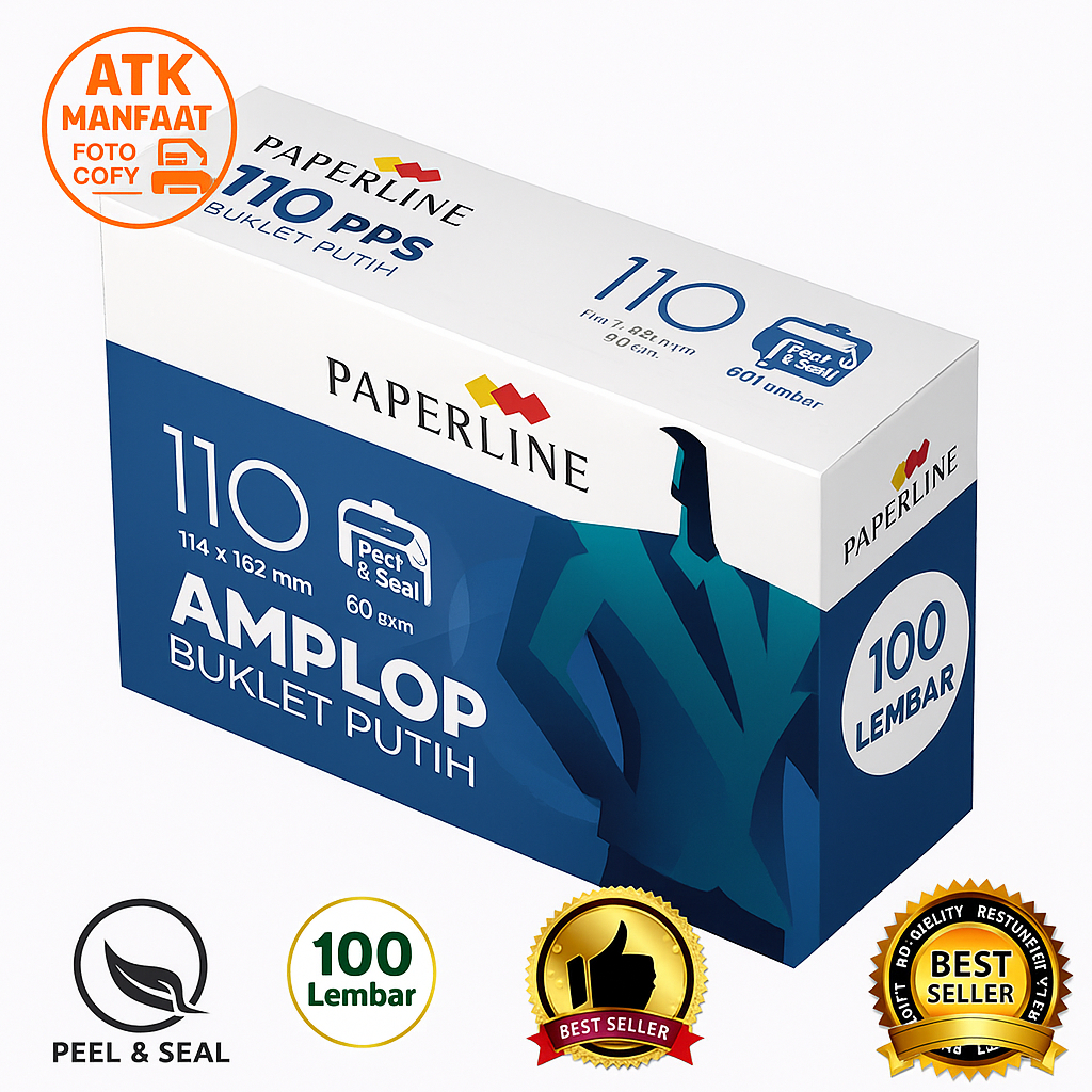 Jual Amplop Putih PAPERLINE 110 PPS 100 Lembar | Amplop Surat Peel ...